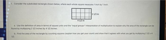 Solved 1. Consider the subdivided rectangle shown below, | Chegg.com