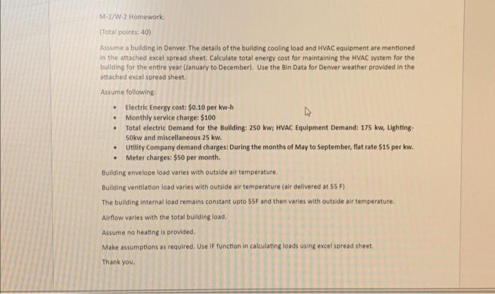 (Total points: 40) Assume a building in Denver. The | Chegg.com