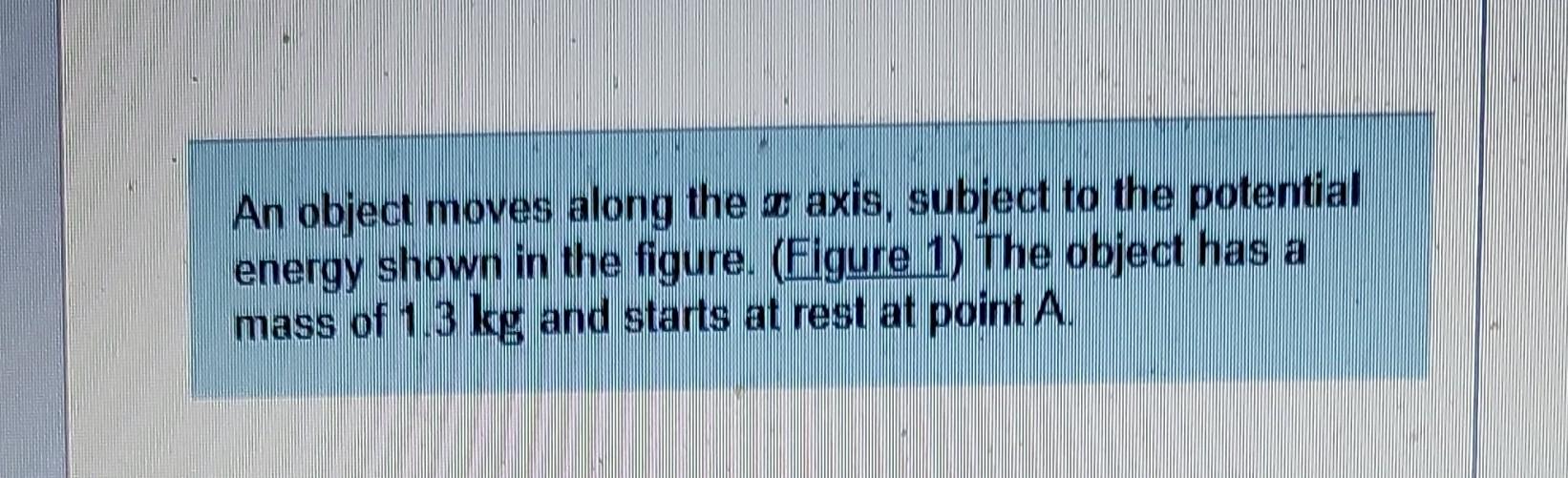 Solved An Object Moves Along The X Axis Subject To The