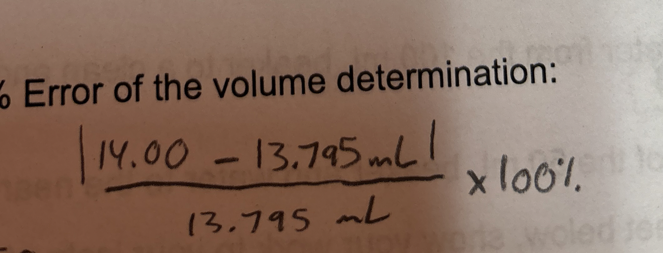 Solved Error of the volume | Chegg.com
