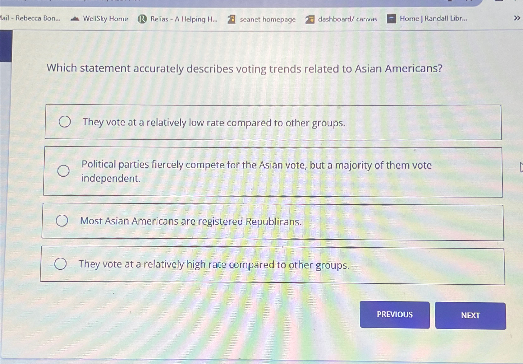 Solved Which statement accurately describes voting trends | Chegg.com
