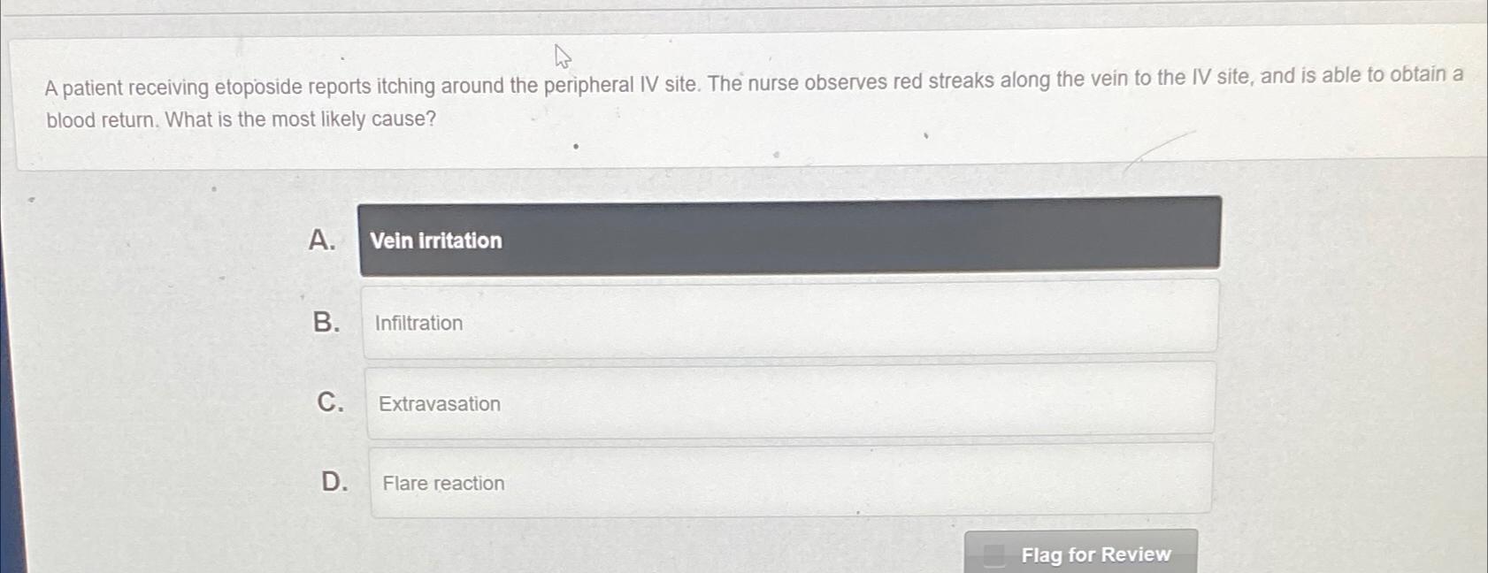 Solved A patient receiving etoposide reports itching around | Chegg.com