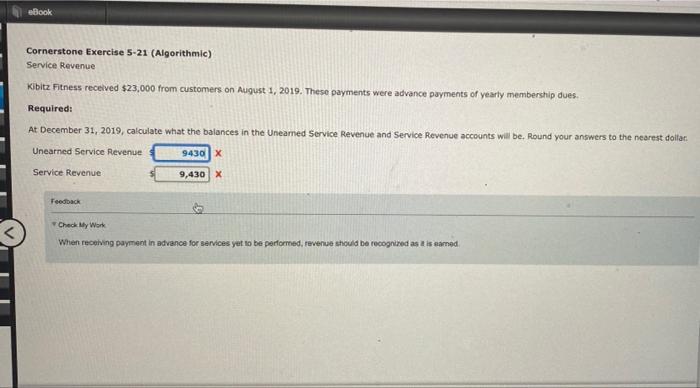 Solved eBook Cornerstone Exercise 5-21 (Algorithmic) Service | Chegg.com