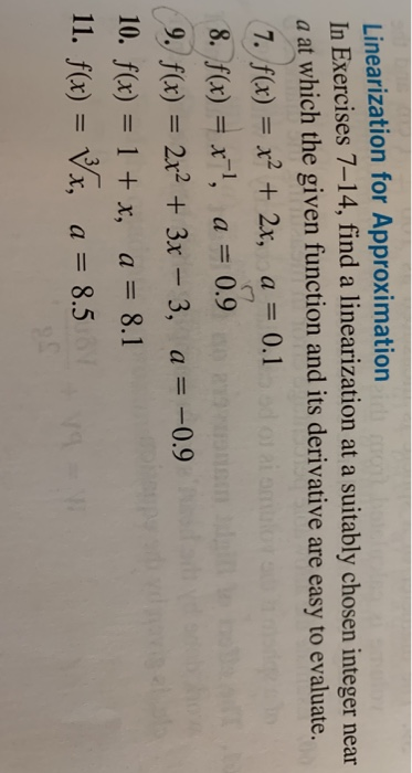 Solved Linearization for Approximation In Exercises 7-14, | Chegg.com