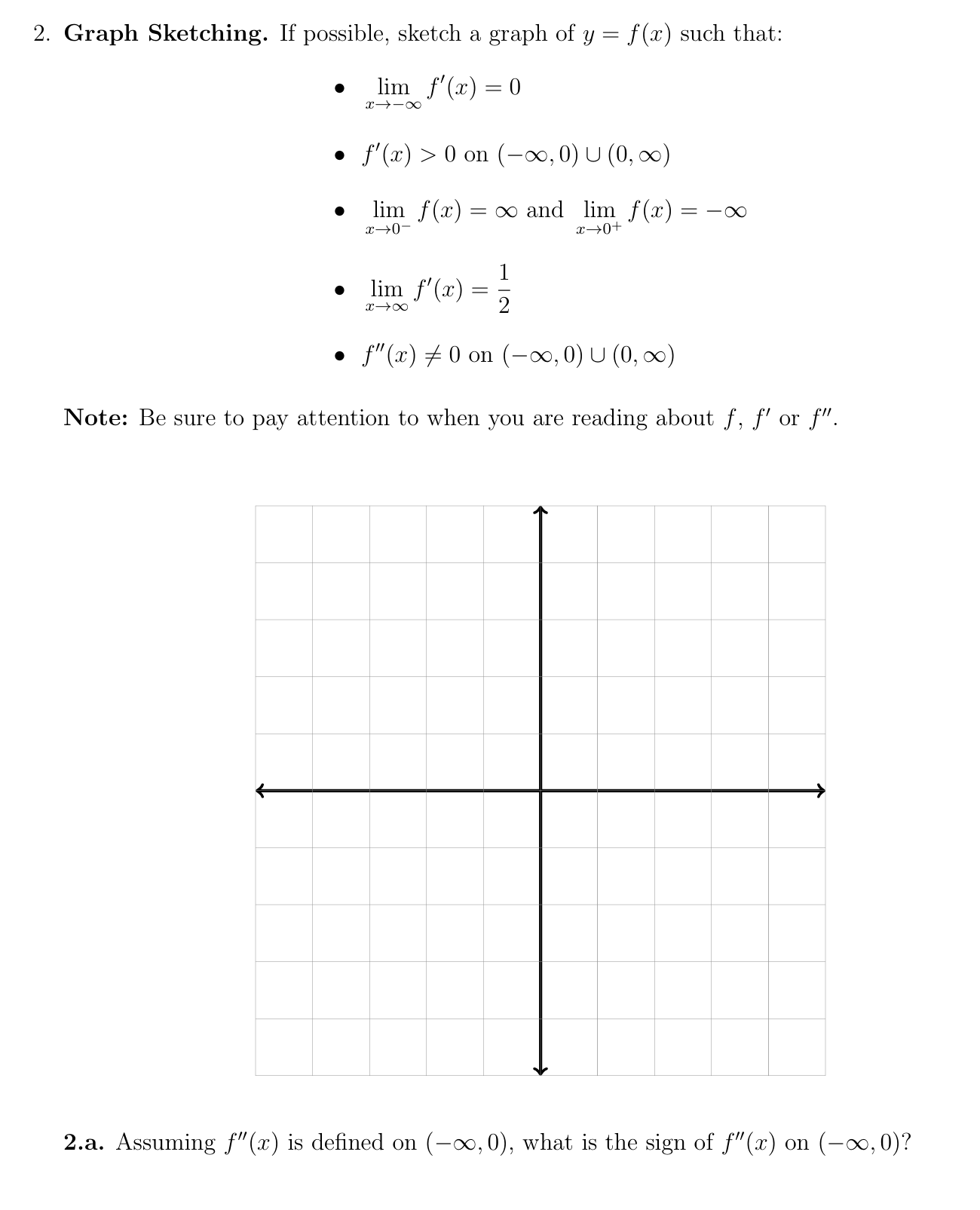 Solved Graph Sketching. If possible, sketch a graph of | Chegg.com