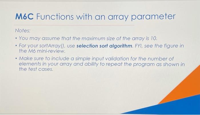 Solved M6C Functions with an array parameter 1. Using | Chegg.com