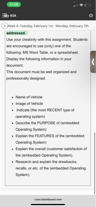 11:29 My ASA > Week 4: Tuesday, February 1st - | Chegg.com