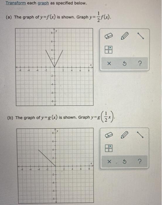 Solved Transform each graph as specified below. (a) The | Chegg.com