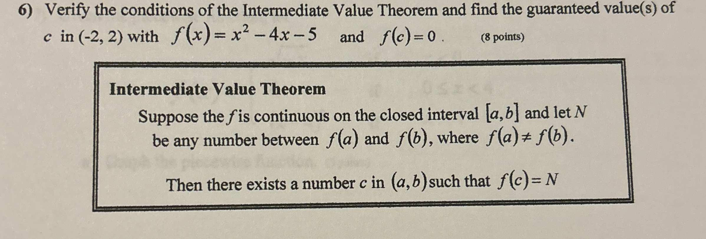 Solved Verify the conditions of the Intermediate Value | Chegg.com