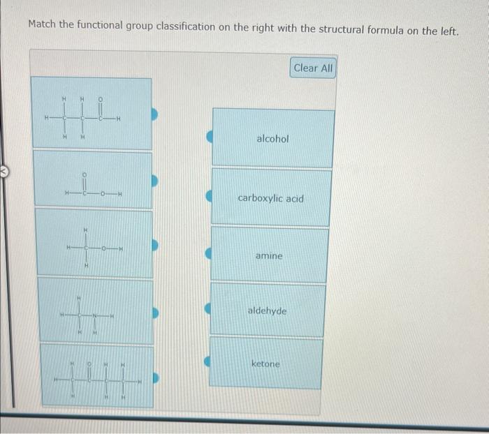 Solved Match the functional group classification on the | Chegg.com