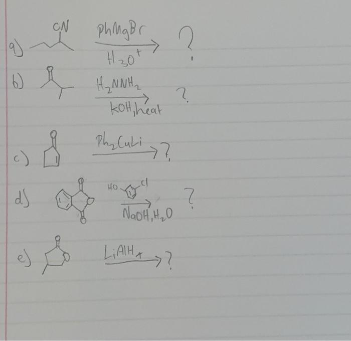 Solved (1) Ph2C uLi ? \&o LiAlHx ? | Chegg.com