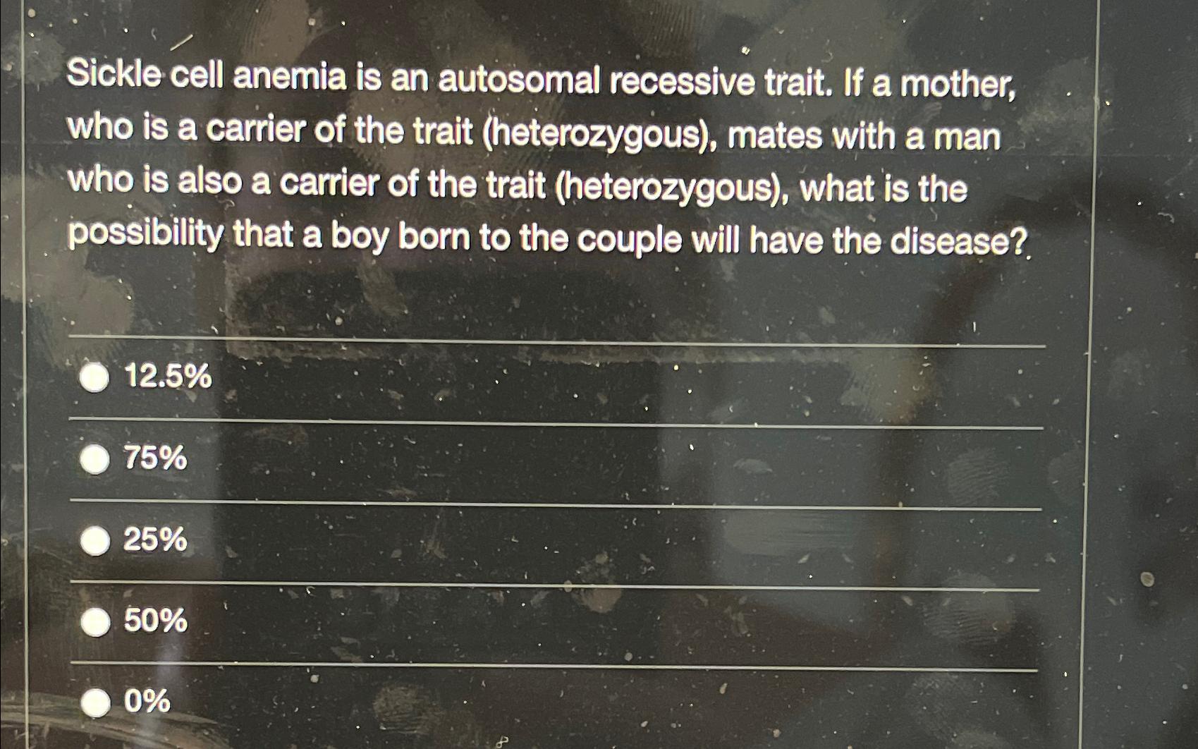 Solved Sickle cell anemia is an autosomal recessive trait. | Chegg.com