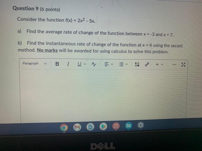 Solved Consider the function f(x)=2x2−5x. a) Find the | Chegg.com