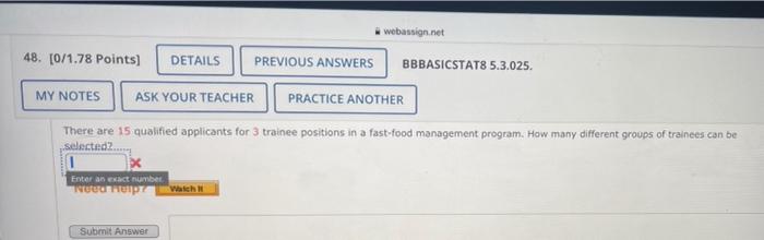 Solved webassign.net 48. [0/1.78 Points] DETAILS PREVIOUS | Chegg.com