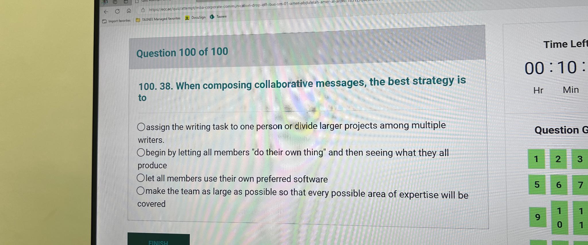 Solved Question 100 ﻿of 100100. 38. ﻿When composing | Chegg.com