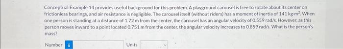 Solved Conceptual Example 14 provides useful background for | Chegg.com