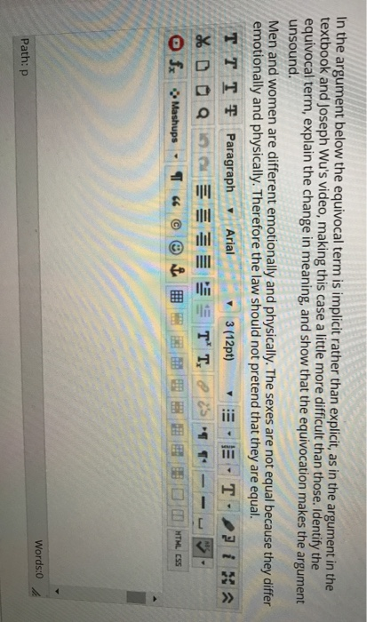 Solved In the argument below the equivocal term is implicit | Chegg.com