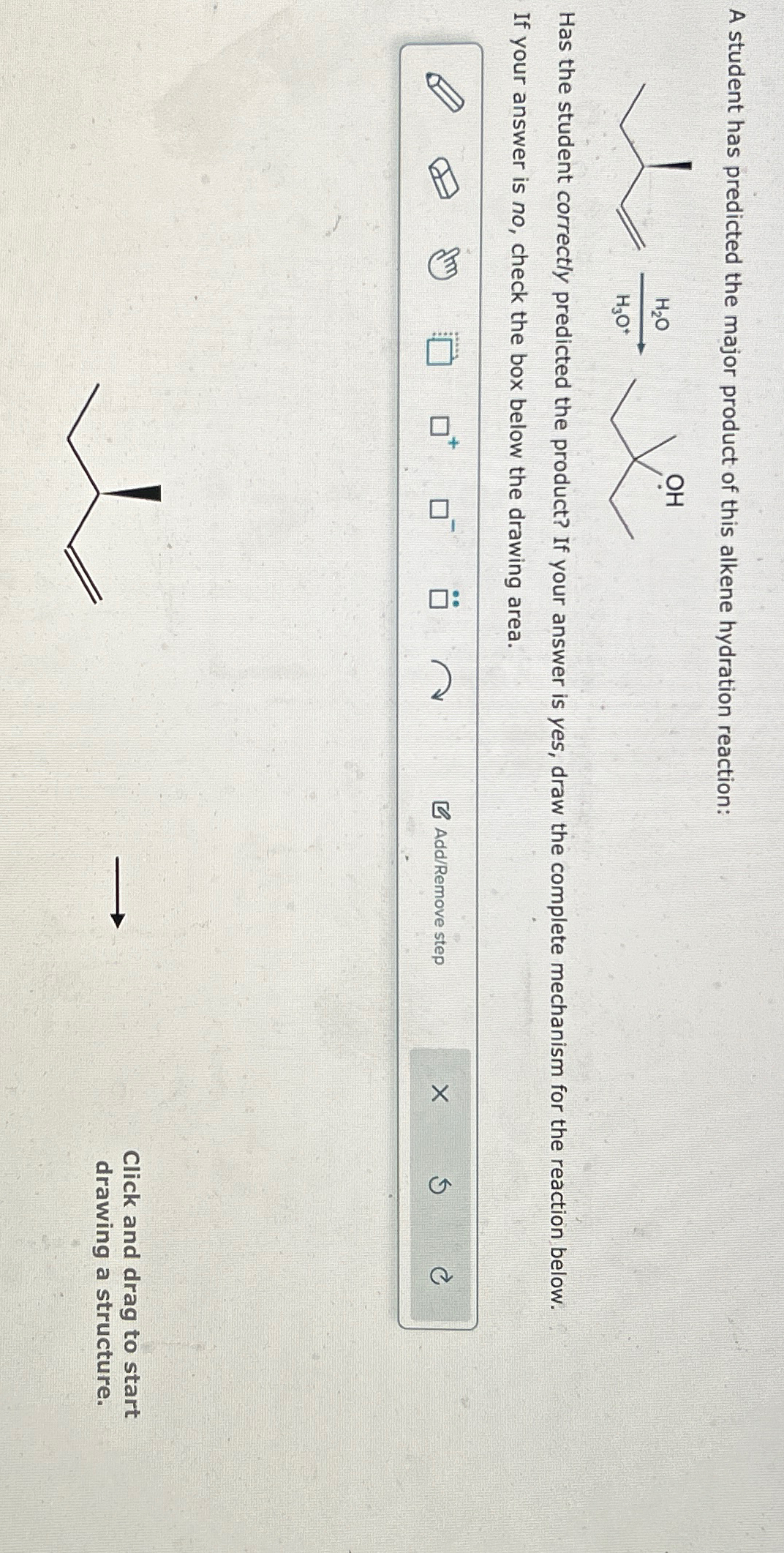 Solved A student has predicted the major product of this | Chegg.com