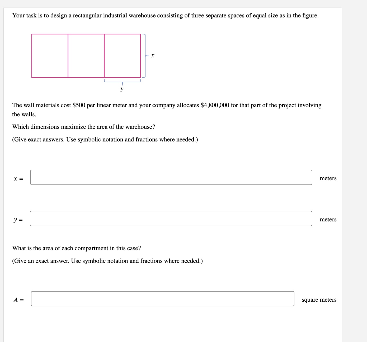 Solved Your task is to design a rectangular industrial | Chegg.com