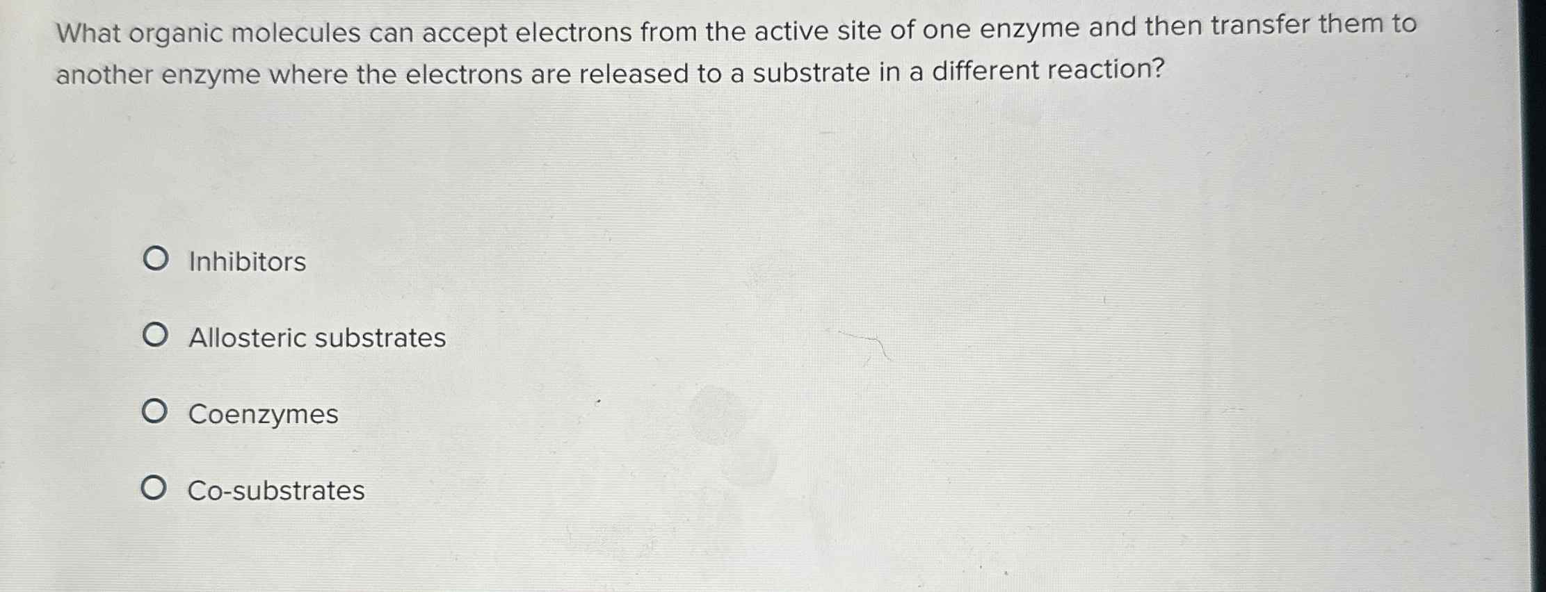 Solved What organic molecules can accept electrons from the | Chegg.com