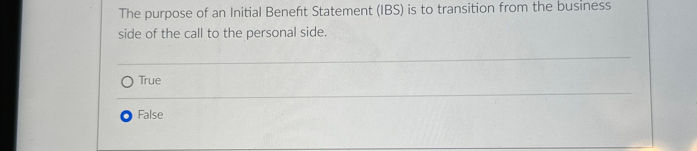 Solved The purpose of an Initial Benefit Statement (IBS) ﻿is | Chegg.com