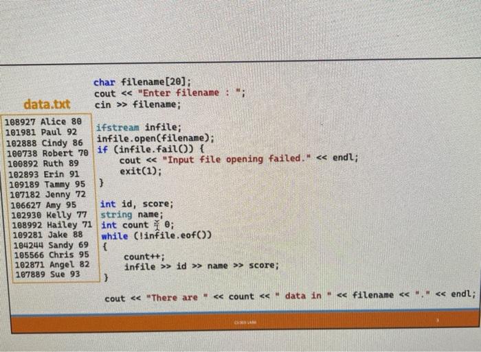 Solved provide code in C++ please! write a code to read the | Chegg.com