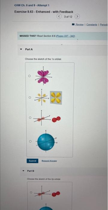 Solved Choose the sketch of the 2 p orbital Part C How would | Chegg.com