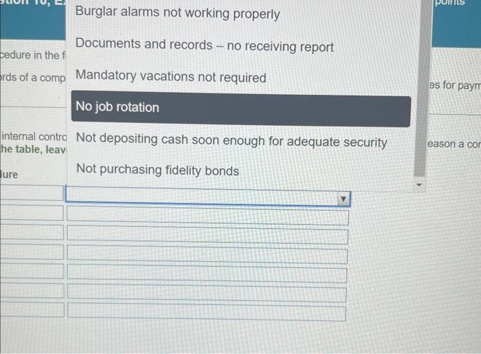 Solved Identify the missing internal control procedure in | Chegg.com