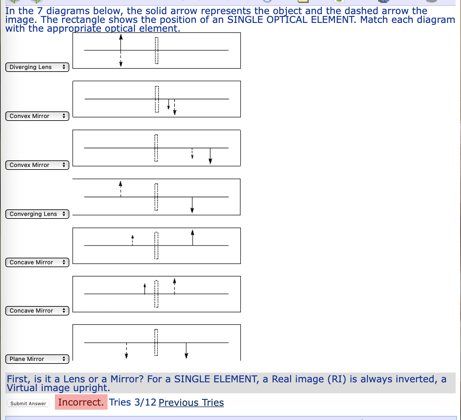 Solved In the 7 ﻿diagrams below, the solid arrow represents | Chegg.com