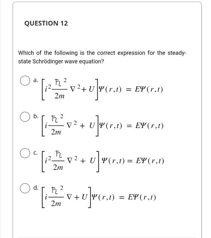 Solved Which of the following is the correct expression for | Chegg.com