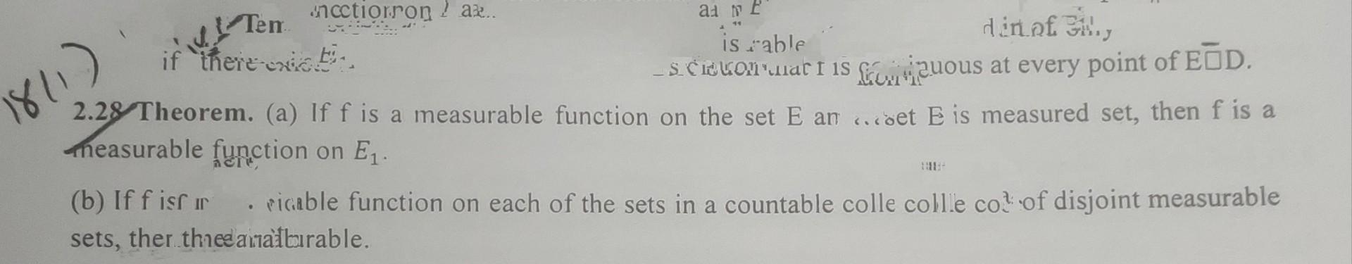 Solved 2 28 Theorem A If F Is A Measurable Function On