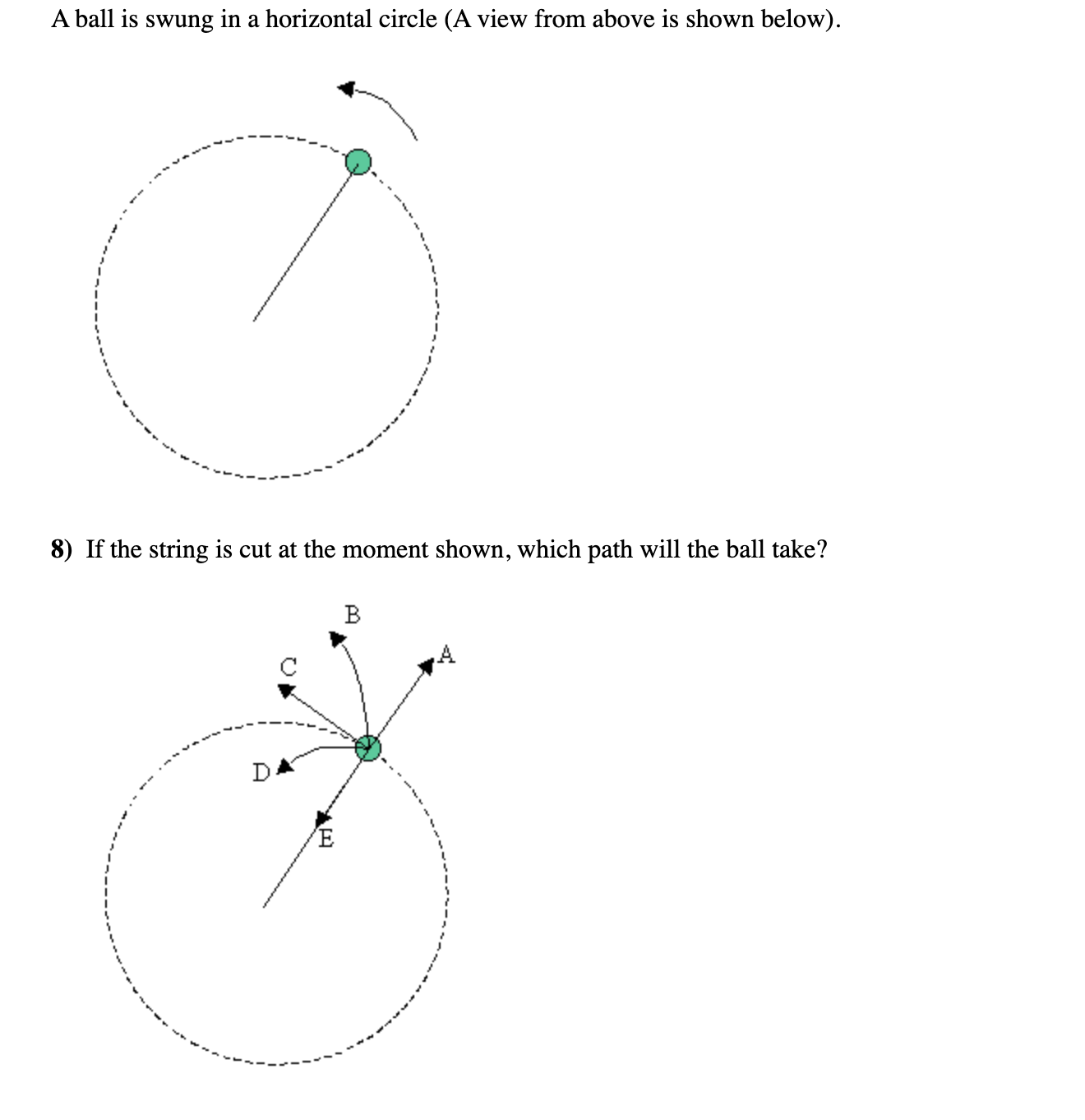 Solved A ball is swung in a horizontal circle (A view from | Chegg.com