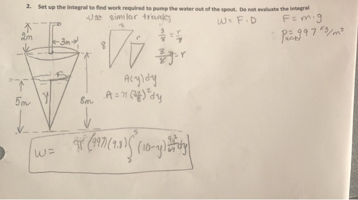 Solved 2. Set up the integral to find work required to pump | Chegg.com