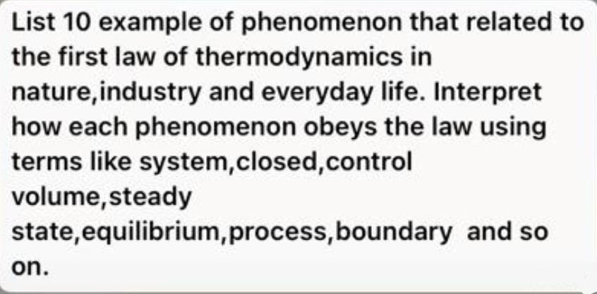 Solved List 10 example of phenomenon that related to the | Chegg.com