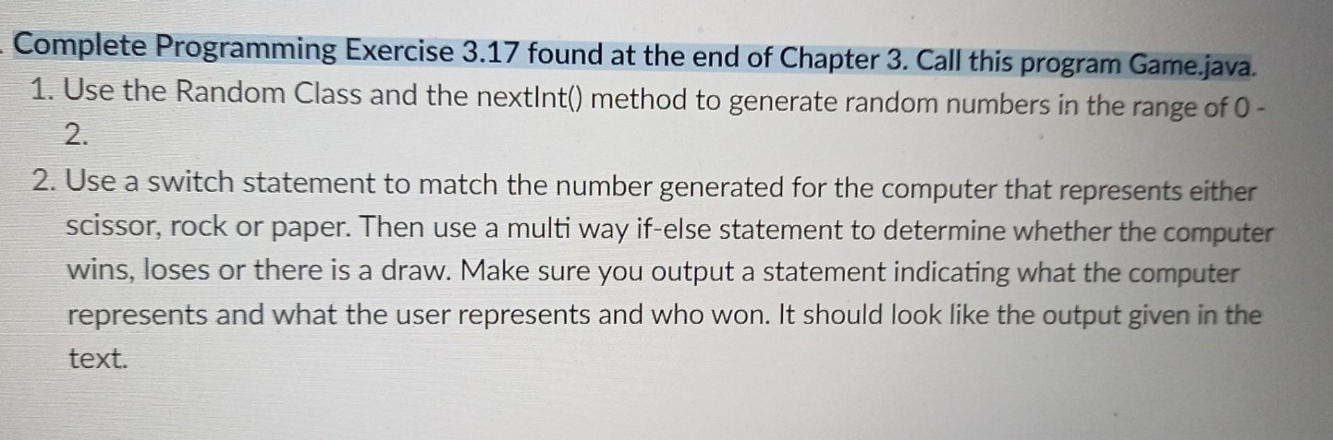 Solved Complete Programming Exercise 3.17 found at the end | Chegg.com