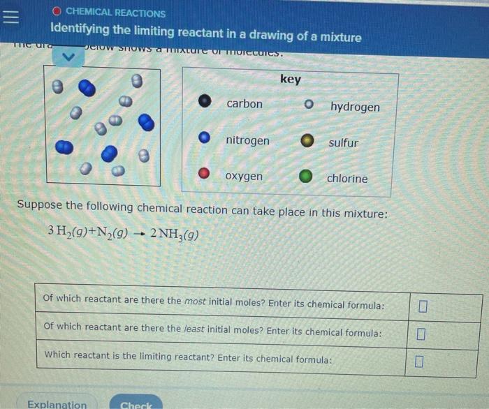 Solved Identifying The Limiting Reactant In A Drawing Of A