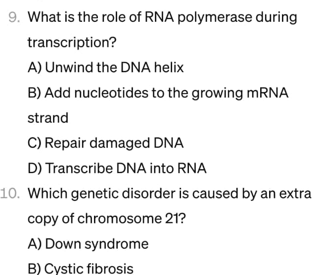 Solved What is the role of RNA polymerase during | Chegg.com