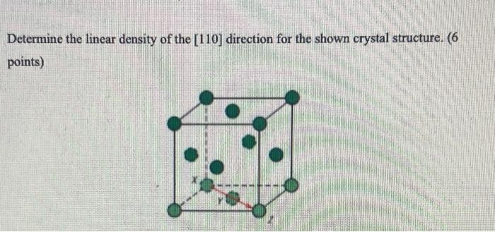 Solved Determine the linear density of the [110] direction | Chegg.com