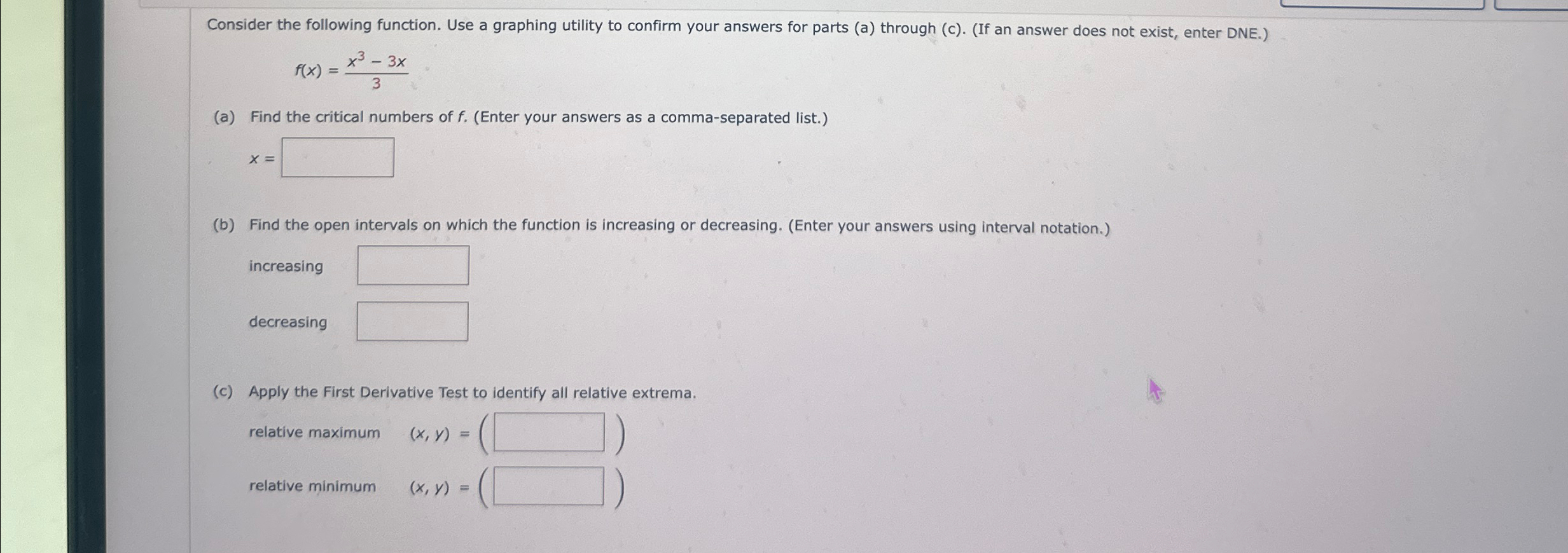 Solved Consider the following function. Use a graphing | Chegg.com