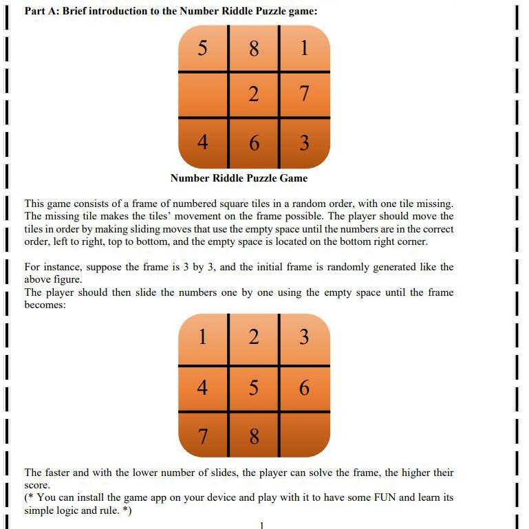 Solved Part A: Brief introduction to the Number Riddle | Chegg.com