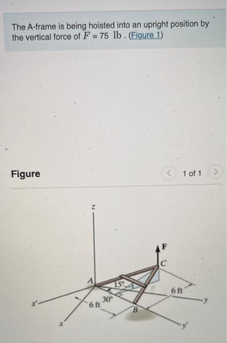 Solved The A-frame is being hoisted into an upright position | Chegg.com