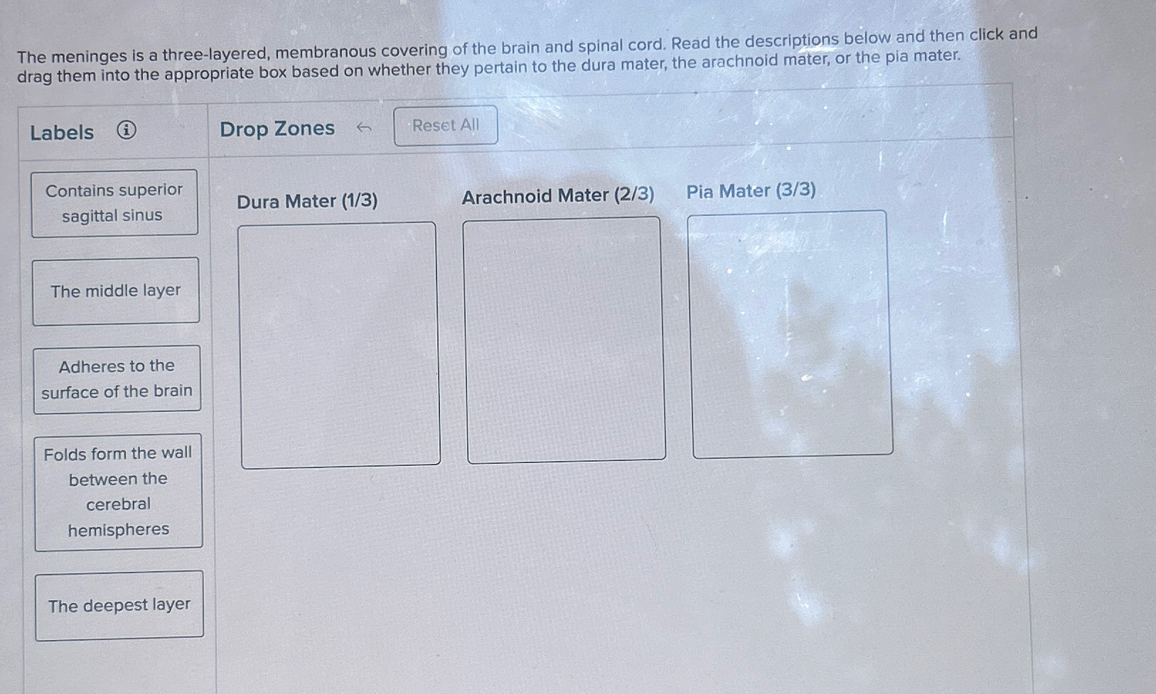 Solved The meninges is a three-layered, membranous covering | Chegg.com