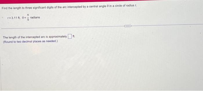 Solved Find the length to three significant digits of the | Chegg.com