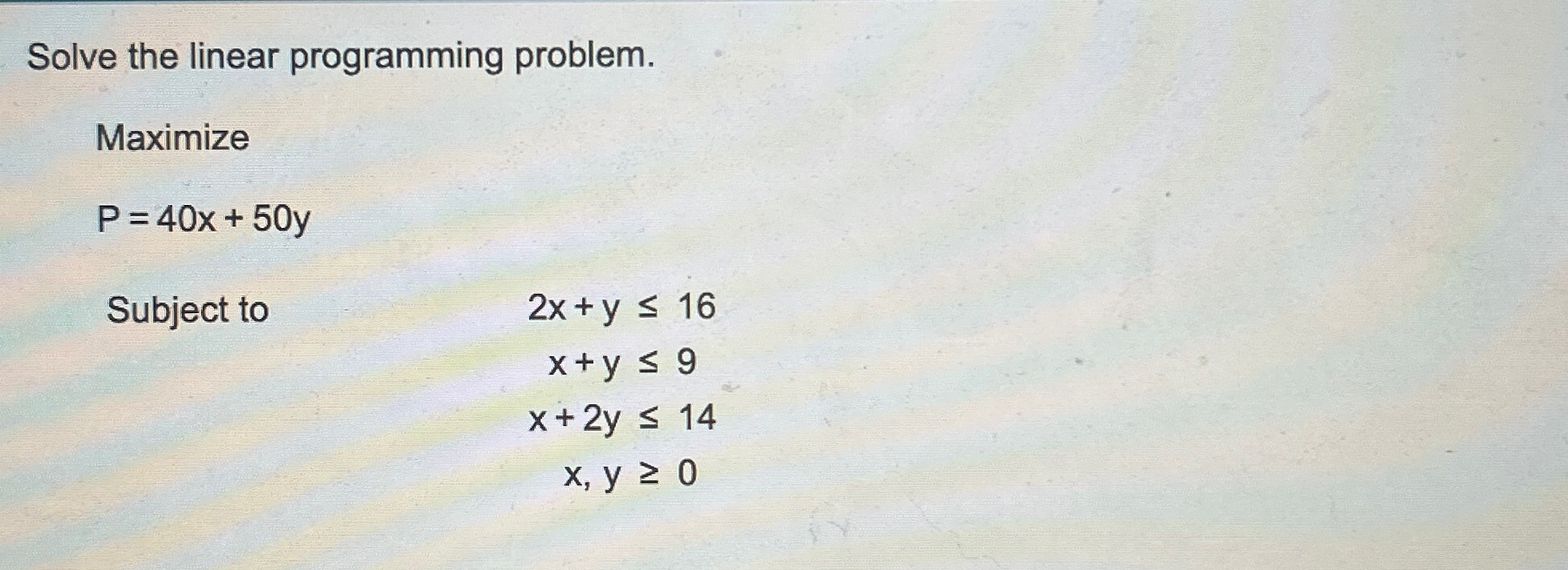 Solved Solve the linear programming | Chegg.com