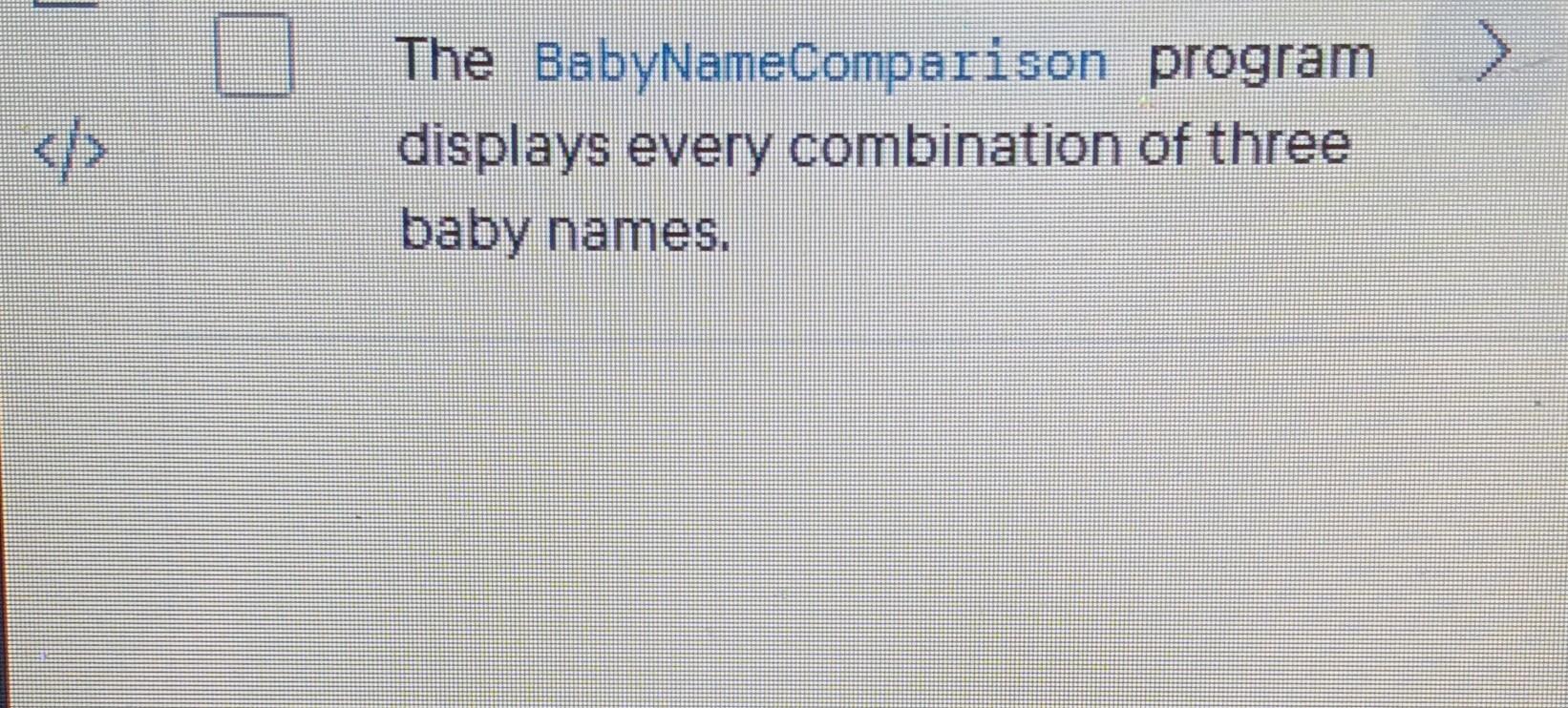The BabyNameComparison program displays every | Chegg.com