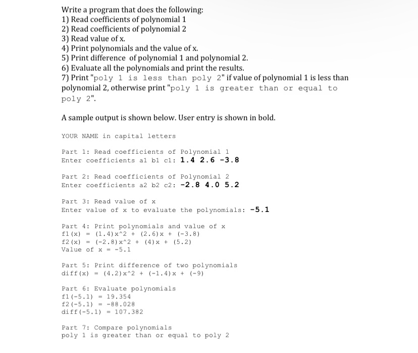 Solved Write a program that does the following:Read | Chegg.com