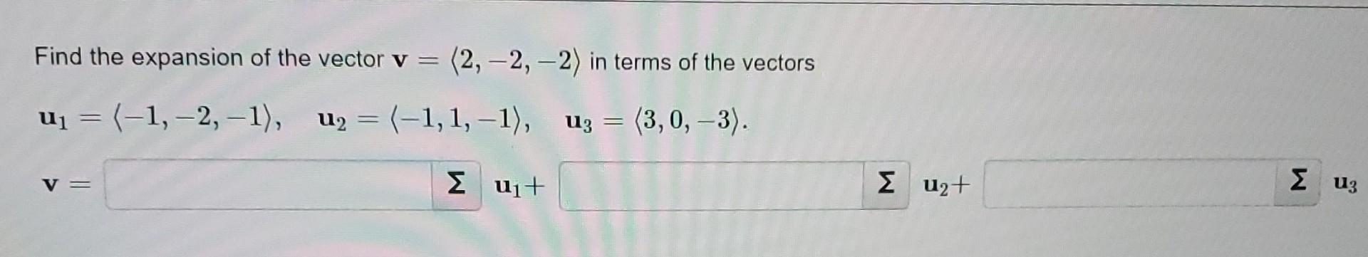Solved Find a unit vector u parallel to v= 3,2,2 . u=Find | Chegg.com