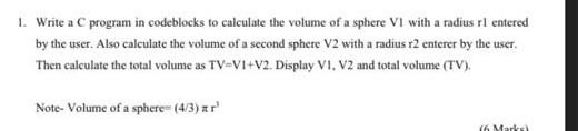 Solved 1 Write A Program In Codeblocks To Calculate The 