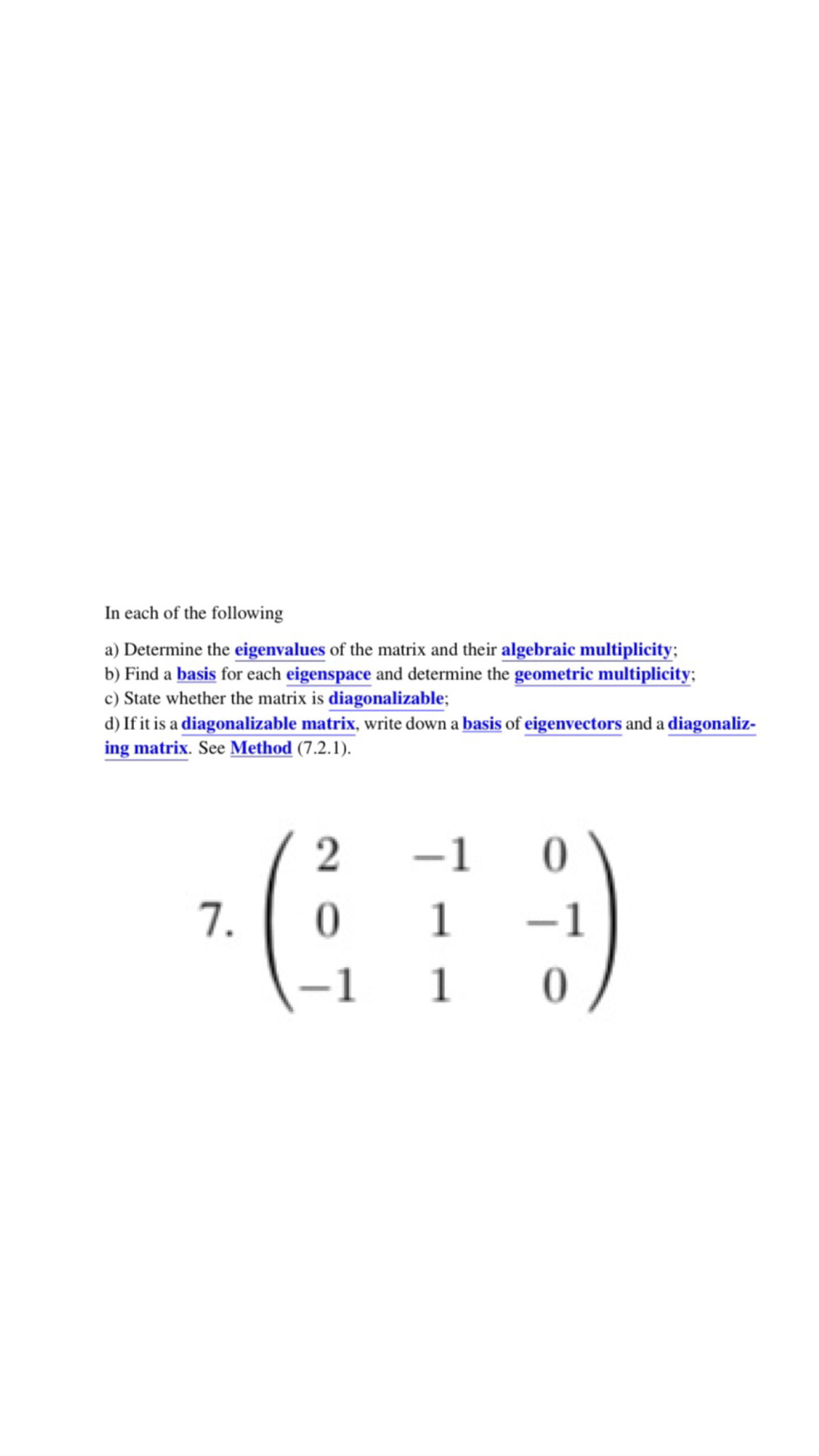 Solved In each of the followinga) ﻿Determine the eigenvalues | Chegg.com