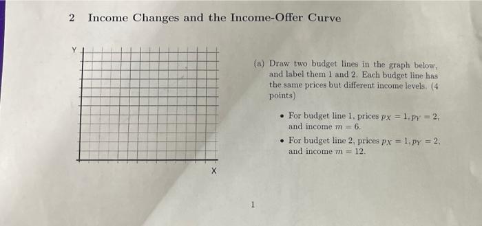 Solved 2 Income Changes and the Income-Offer Curve (a) Draw | Chegg.com